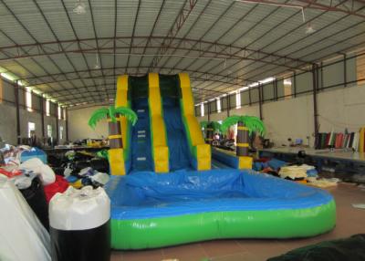 China Summer 2017 palm trees inflatable water slide on sales inflatable single slide with water pool for sale