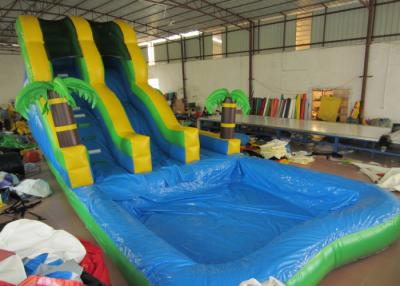 China Summer 2017 palm trees inflatable water slide on sales inflatable single slide with water pool for sale