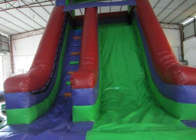 China Dark Green Large Commercial Inflatable Water Slides / Bounce House With Slide for sale