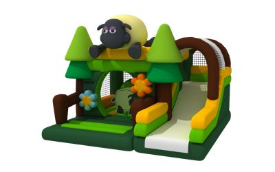 중국 핸드 프린팅 부풀이 콤보 양 테마 6x5.5x4m 부풀이 불타는 성 판매용