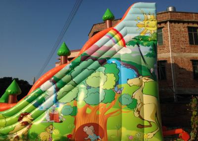 China Good quality inflatable high dry slide inflatable animals forest colourful high dry slide for sale
