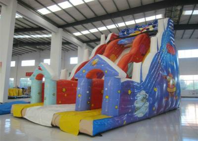 China Spaceship themed inflatable high dry slide Top hot sale blue inflatable high slide for sale