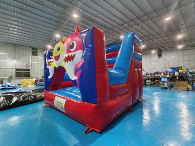China Feuerdichtes 0,55mm aufblasbares Sprunghaus Baby Hai Zeichentrickfilmthema Blow Up Bounce House zu verkaufen