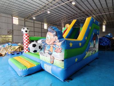 China Kids PVC Inflatable Bouncer Combo With Slide Soccer Theme Castle Playground for sale