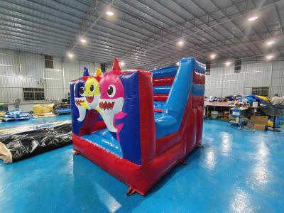 China Feuerdichtes 0,55mm aufblasbares Sprunghaus Baby Hai Zeichentrickfilmthema Blow Up Bounce House zu verkaufen