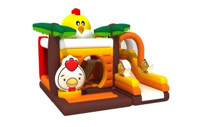 China Digital Printing Inflatable Combos Chicken Cartoon Inflatable Bouncy House With Slide Jumping House for sale