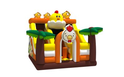 China Commercial Events  Inflatable Funny Park Kids Inflatable Chicken Cartoon Bouncer With Slide Combo for sale
