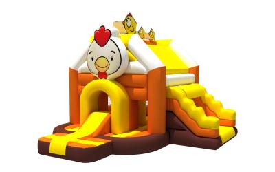 중국 텐폴린 닭 만화 붓는 튀는 집 슬라이드 콤보 붓는 놀이터 판매용