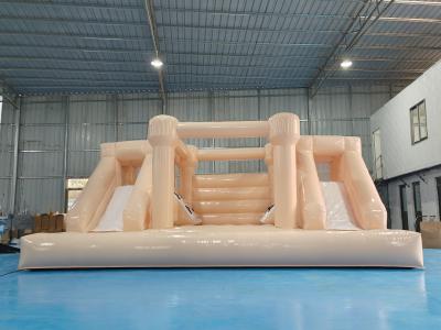 China Tarpaulin Inflatable Wedding Bounce House Pink Inflatable Event Bouncer With Slide Inflatable Party Combo For Kids for sale
