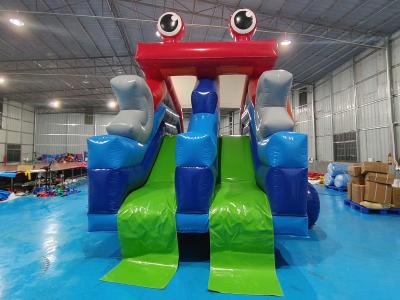 China Commercial Grade Inflatable Dry Slide Crab Cartoon Inflatable High Double Slides For Kids And Adults for sale