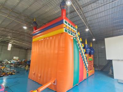 China Commercial PVC Inflatable Slide Castle Wide Slides Exotic Charm Castle Inflatable Dry Slide For Kids And Adults for sale