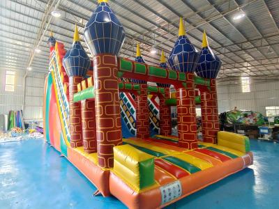 China Commercial PVC Inflatable Slide Castle Wide Slides Exotic Charm Castle Inflatable Dry Slide For Kids And Adults for sale