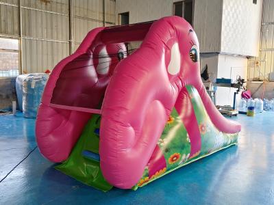 China Digital Printing Inflatable Dry Slide Small Inflatable Slide Pink Elephant For Outdoor Indoor For Kids for sale