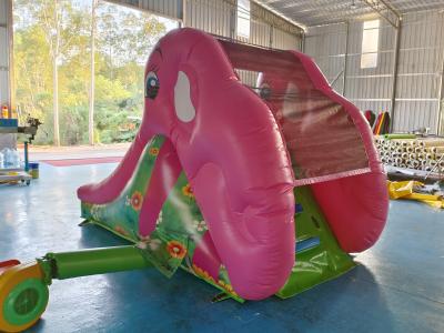 China Digital Printing Inflatable Dry Slide Small Inflatable Slide Pink Elephant For Outdoor Indoor For Kids for sale