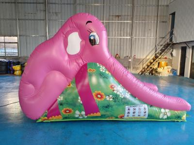China Digital Printing Inflatable Dry Slide Small Inflatable Slide Pink Elephant For Outdoor Indoor For Kids for sale