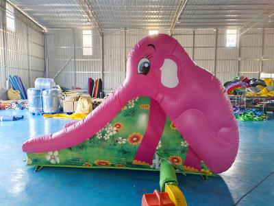 China Digital Printing Inflatable Dry Slide Small Inflatable Slide Pink Elephant For Outdoor Indoor For Kids for sale