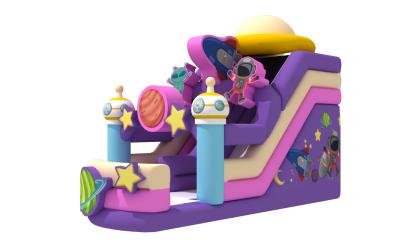 China ODM / OEM Inflatable Double Slides Alien Moon Astronaut Inflatable Slides For Kids for sale