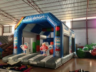 Cina I bambini gonfiabili della casa gonfiabile di salto a tema dell'autolavaggio largo rimbalzano con lo scorrevole in vendita