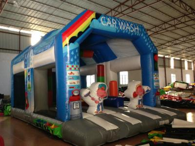 Cina I bambini gonfiabili della casa gonfiabile di salto a tema dell'autolavaggio largo rimbalzano con lo scorrevole in vendita