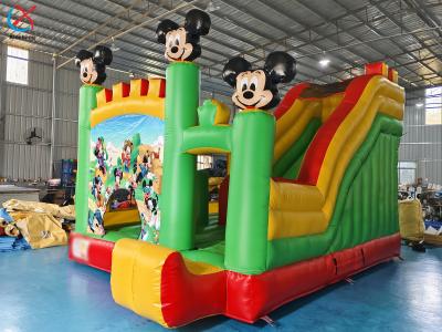 China Custom Green Mickey Minnie Cute Anime Temática Kids Jumping Castle for sale