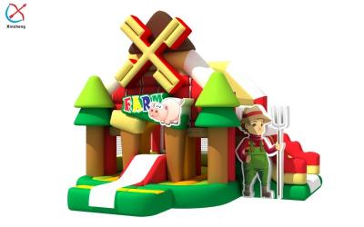China Factory Digital Printing Inflatable Bounce House With Slides Farm Inflatable Castle for sale