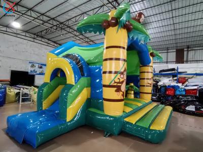 China Customized Inflatable Bouncer With Slide Combo Jungle Monkey Inflatable Castle for sale