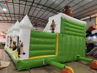 China Fabrikant Opblaasbare Fun City Opblaasbare Bouncer Springende Kasteel Met Glijbaan Te koop
