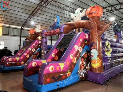 Cina Città Gonfiabile Commerciale Divertimento Halloween Zucca Viola Castello Gonfiabile in vendita