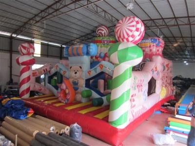 China Inflatable Fun City PVC Colorful Sweet Candy Castle Bounce House  Inflatable Obstacle Course for sale