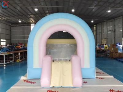 China Factory Bounce House Slide Combo Rainbow Indoor Inflatable Bounce With Slide for sale