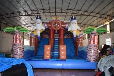 China Pirate Themed Dolphins Commercial Inflatable Water Slides For Rental In Amusement Park Inflatable Pirate Dry Slide for sale