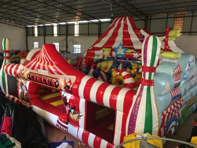 China Large Inflatable Fun City Cute Circus Clown Jumping House For Toddler for sale