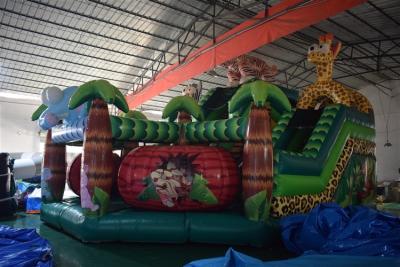 Cina Gonfiabile Fun City Forest Animals Fun City Elephant Giraffe Jumping House con scivolo in vendita