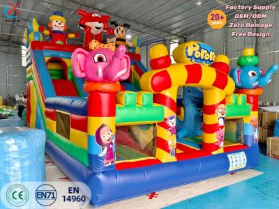 China Customized Cartoon Theme Inflatable Bounce House Slide Combo Jumping Castle For Rental Business for sale
