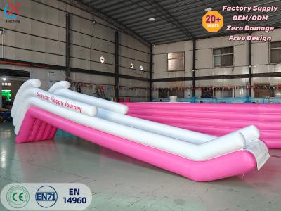 China Pink Inflatable Yacht Water Slide Custom Inflatable Slide for Yacht Water Entertainment for sale