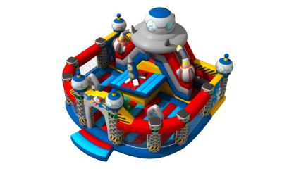 China Spaceship Themed Inflatable Fun City Round Shape For Amusement Park New Design Inflatable Big Fun City for sale