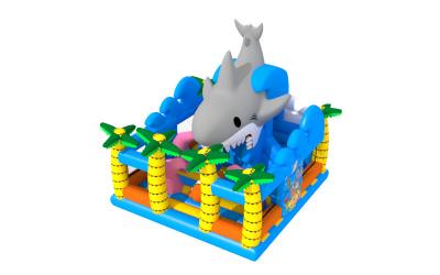 Cina Castello di salto combinato di Seaworld della città gonfiabile di divertimento di progettazione dello squalo in vendita