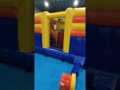 PVC 4x4x3m 부풀이용 콤보 작은 반짝이는 집 아이 슬라이드와 반짝이는 성