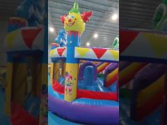 EN14960 Inflatable Combos Clown Themed PVC 5.2x5m Toddler Bounce House