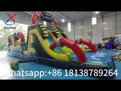 0.55mm Inflatable Obstacle Courses Danger Zone Theme Games Outdoor Jumping Castle Playground