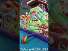 Commercial 0.55mm PVC Inflatable Obstacle Courses Candy Theme Games Outdoor Jumping Castle