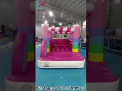 Casa de salto inflable de grado comercial Casa rosa castillo de salto inflable