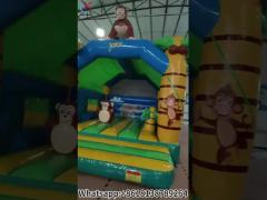 Inflatable Bouncer With Slide Combo Jungle Monkey Inflatable Castle