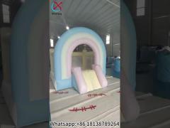 Factory Bounce House Slide Combo Rainbow Indoor Inflatable Bounce With Slide