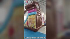 Cute Bear Bounce House with Slide for Kids