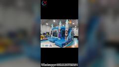 Frozen Themed Inflatable Bounce House With Slide