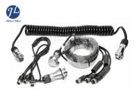China 7 Pin Spring Coiled Electrical Cable With 3 AV Inputs For Rearview Car Camera System for sale