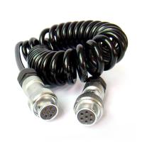 China 7 Pin Spring Coiled Electrical Cable With 3 AV Inputs For Rearview Car Camera System for sale