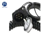 China Reverse Backup Camera Coiled Trailer Wire Kit With 7 Pin Socket Plug For 4 Camera Kits for sale