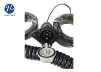China Reverse Backup Camera Coiled Trailer Wire Kit With 7 Pin Socket Plug For 4 Camera Kits for sale